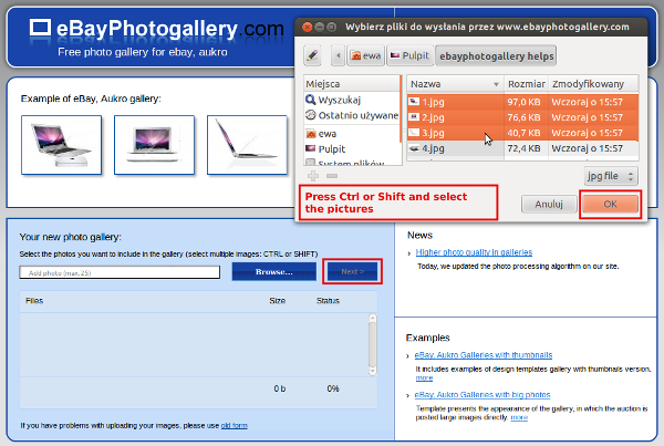 How to upload multiple photos at once